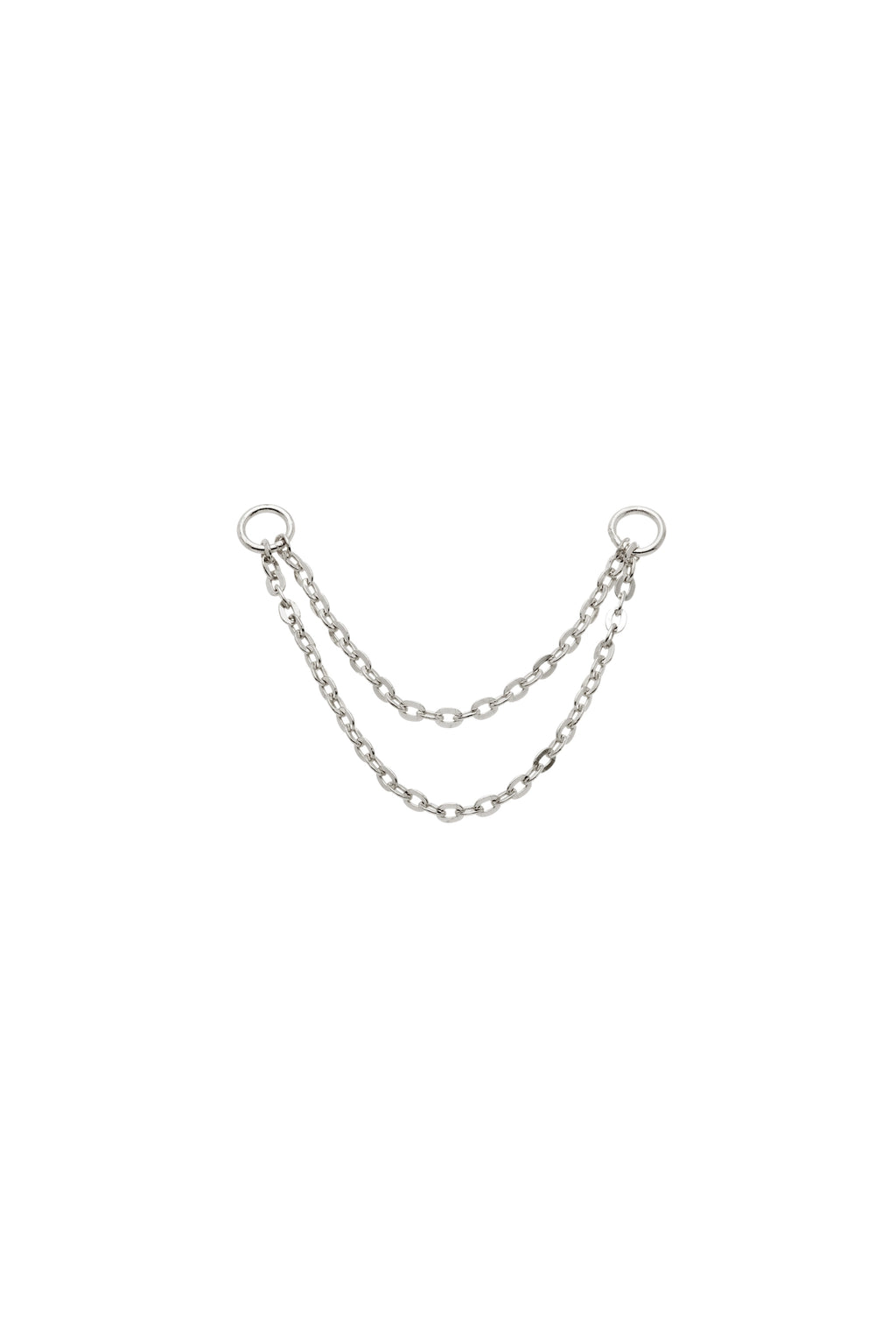 Solid 9ct Gold Double Hanging Chain Charm - White Gold | Tish Lyon