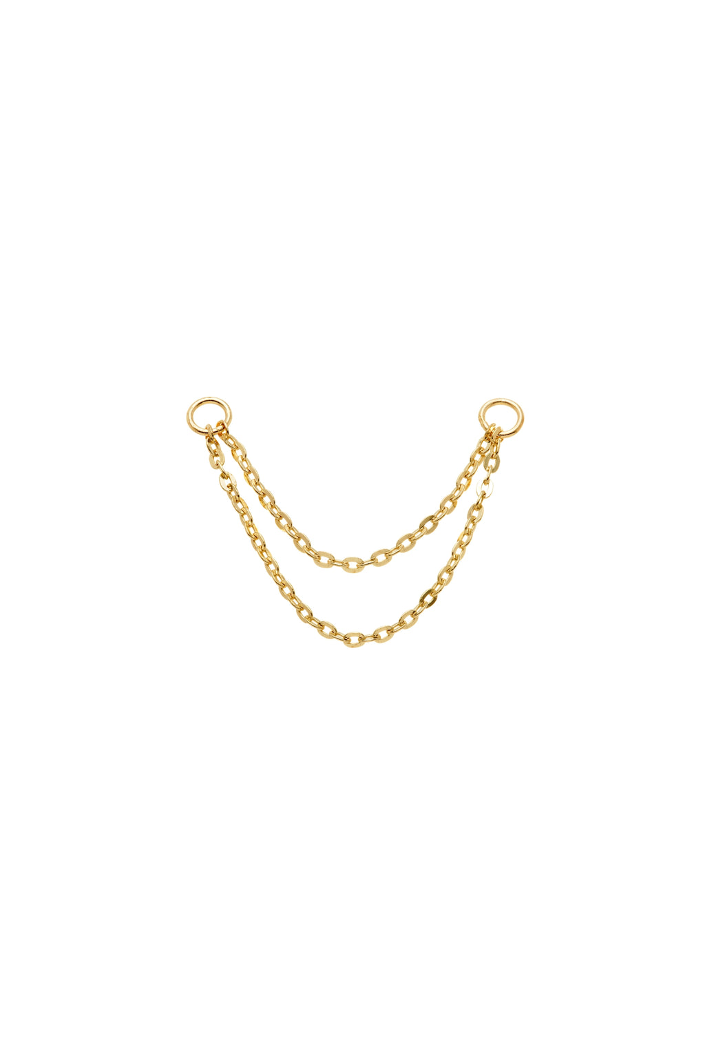 Solid 9ct Gold Double Hanging Chain Charm - Gold | Tish Lyon