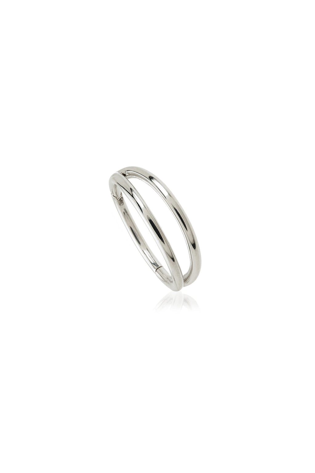 Solid Gold Double Band Hinged Conch Earring - White Gold | Tish Lyon
