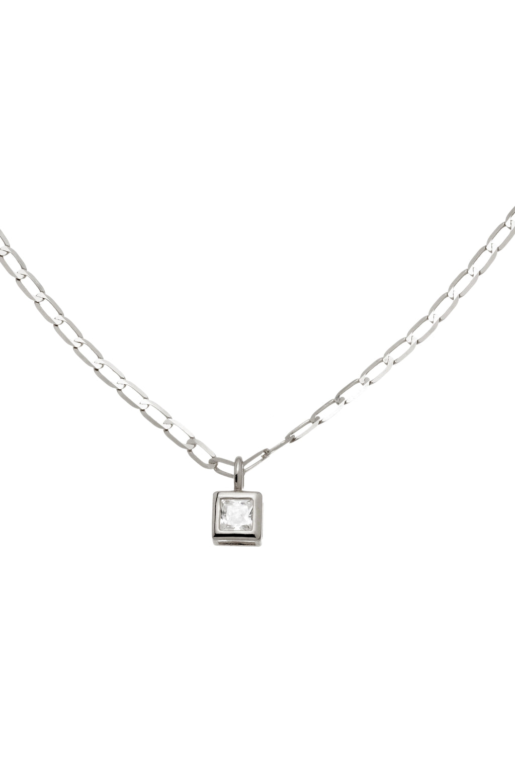 Nectar 9ct Solid Gold Square Necklace - White Gold | Tish Lyon