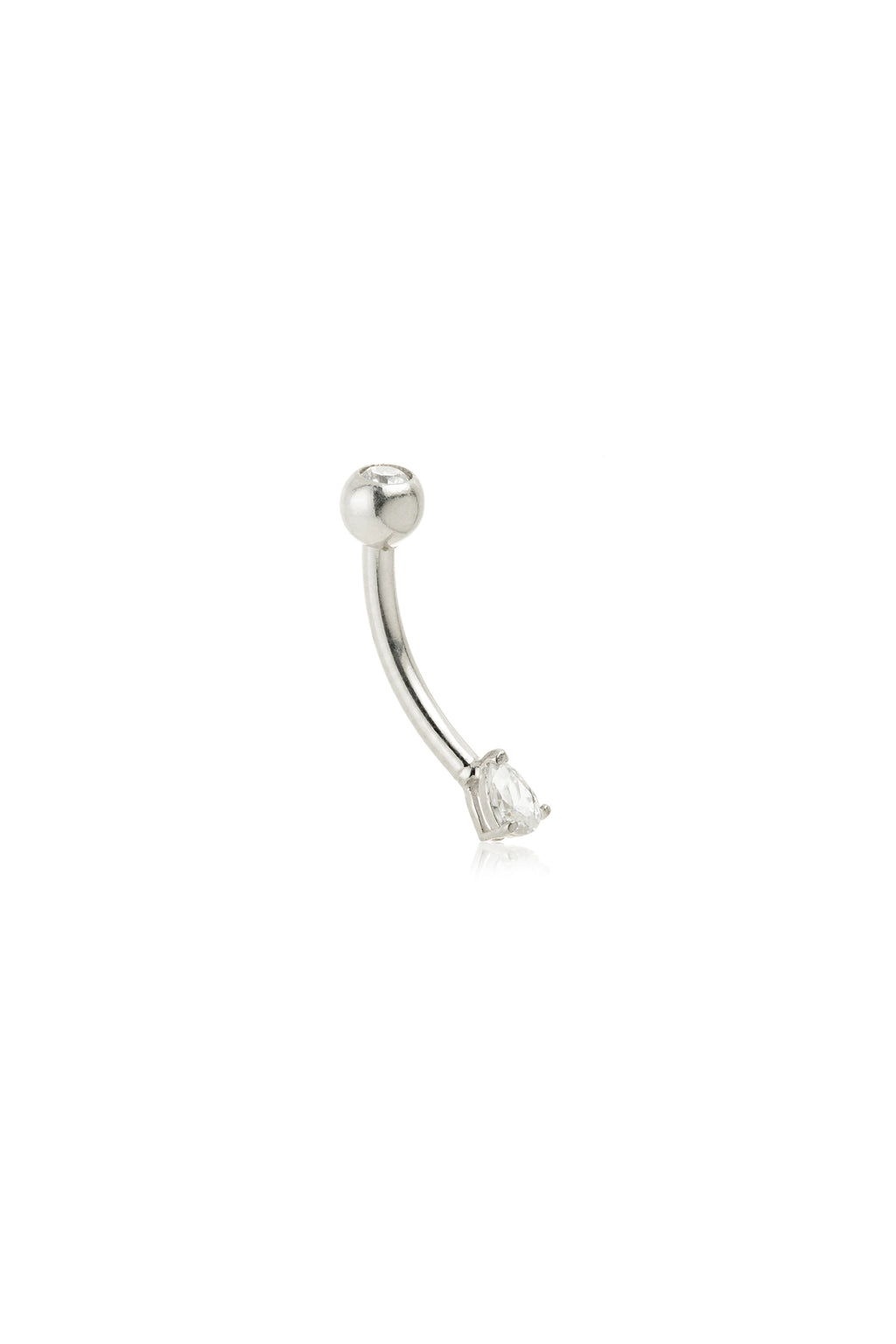 Solid 14ct Gold Jewelled Tear Rook Bar - White Gold | Tish Lyon