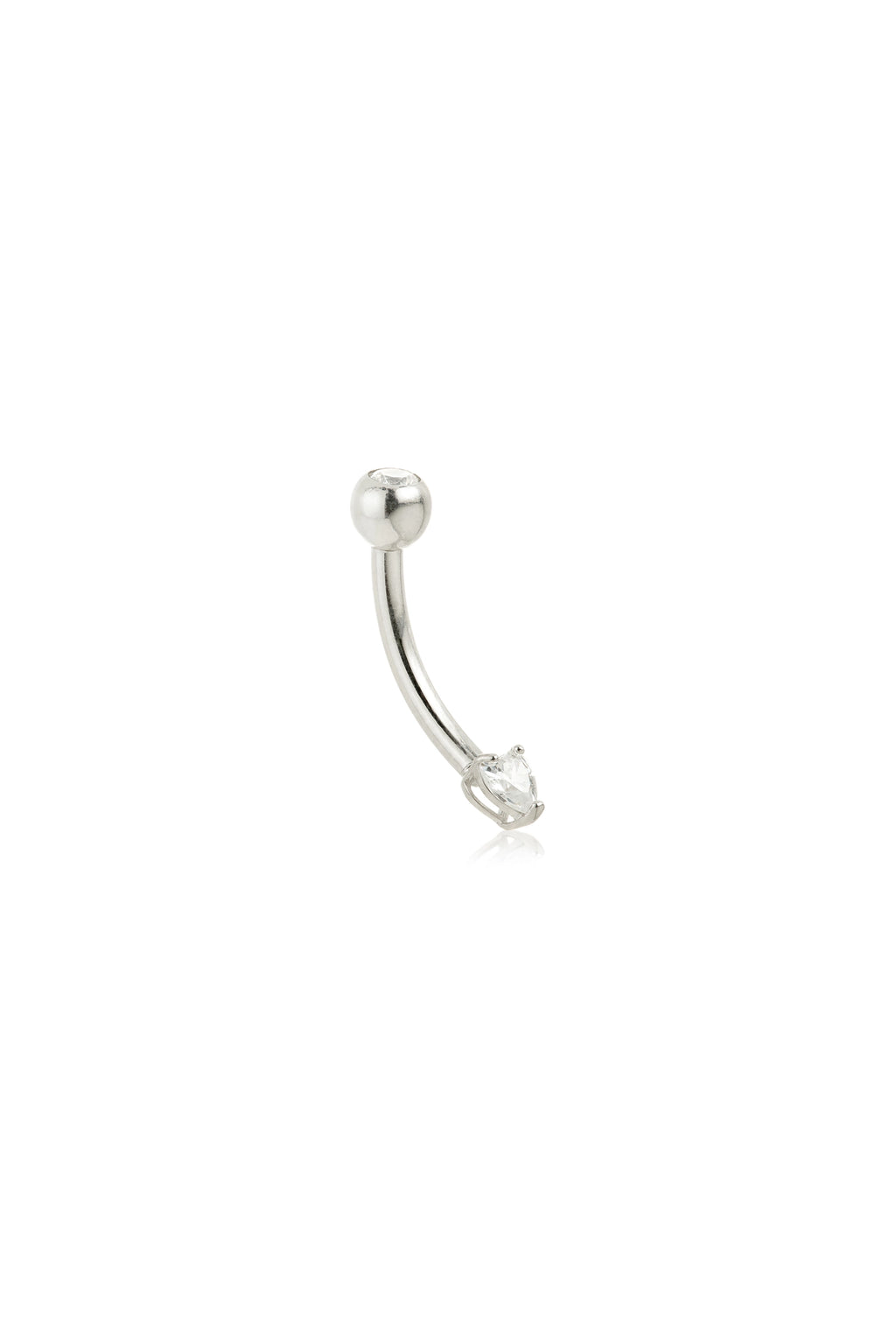 Solid Gold Double Jewelled Heart Rook Bar - White Gold | Tish Lyon